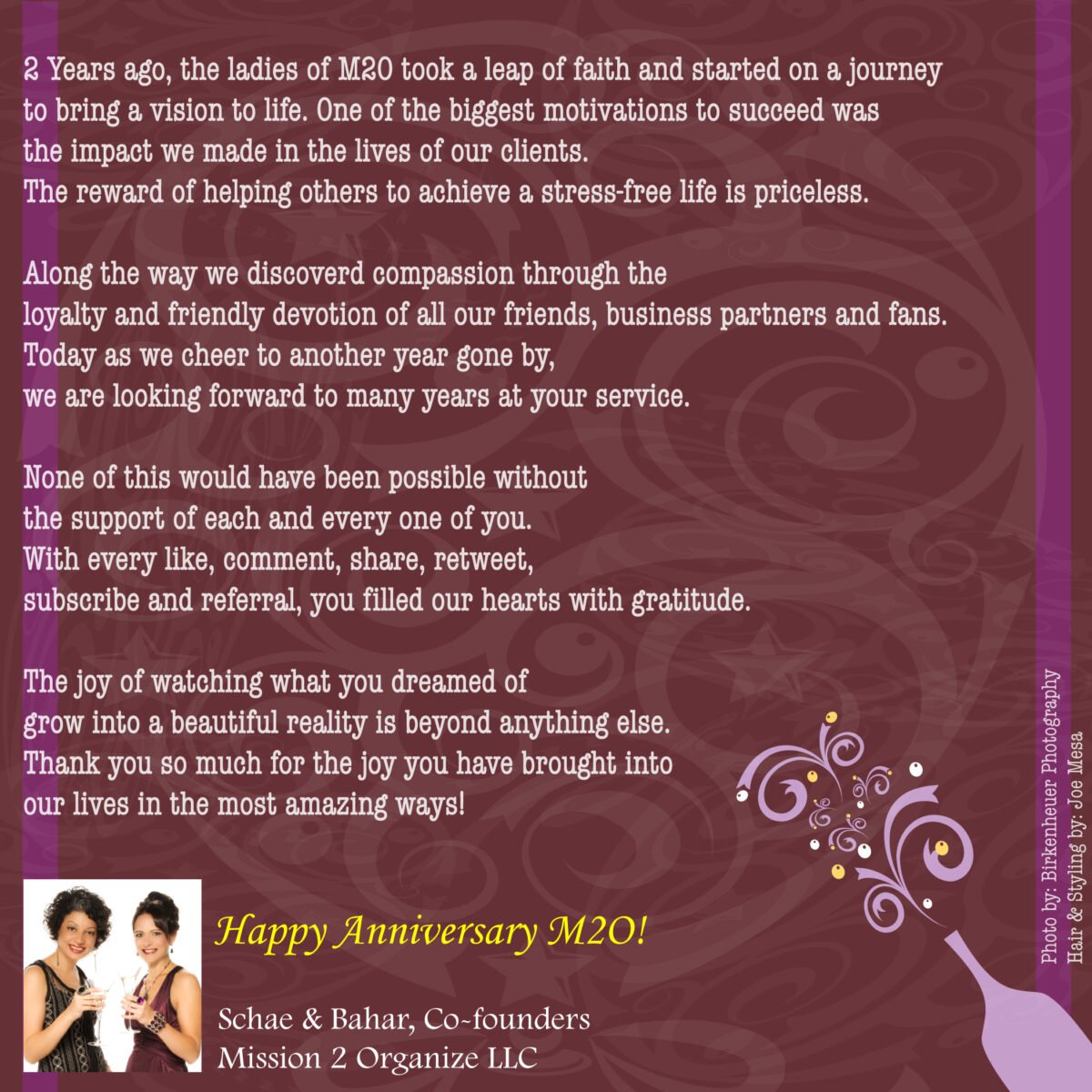 Happy Anniversary M2O! - Mission 2 Organize